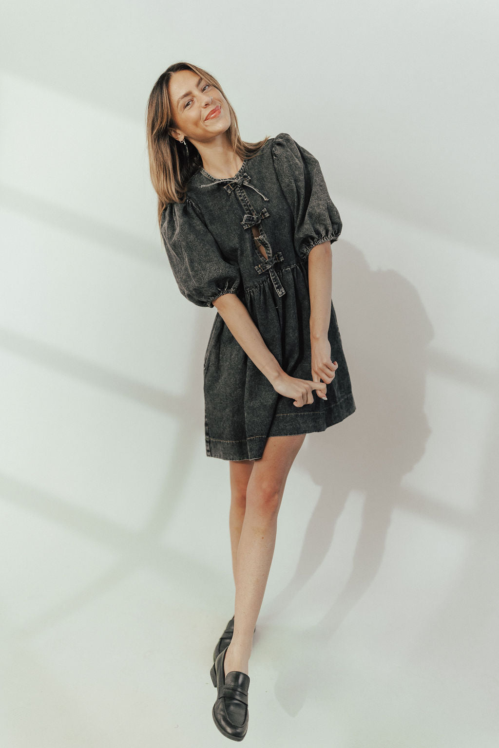 Zuri Denim Dress in Black – Henly Zuri Denim Dress in Black – Henly